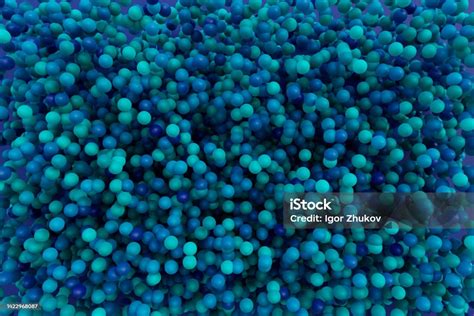 무작위 공 또는 구체 요소가있는 다채로운 추상 기하학적 3d 배경 색상의 파란색 팔레트 고급 추상적 인 배경 수평 크기 3d