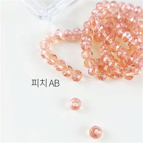 비즈공예 6mm 론델 구슬 크리스탈 팔찌 비즈 스트랩 만들기 재료 1봉