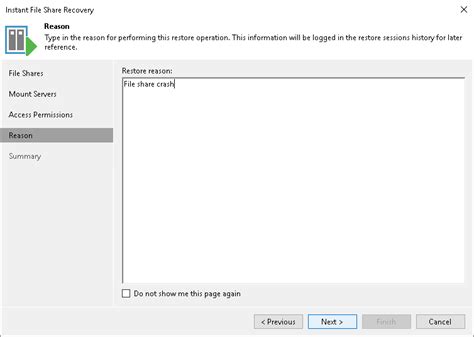 Step Specify Reason For Recovery User Guide For Microsoft Hyper V