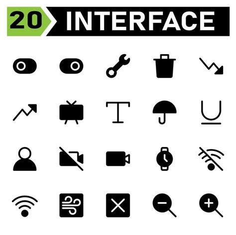 user interface icon set include toggle left switch option user