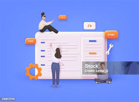 소프트웨어 개발 웹 디자인 프로그래밍 개념 기술 화면의 프로그램 코드 프로그램 코드 데이터 인터페이스 요소 3d 웹 벡터