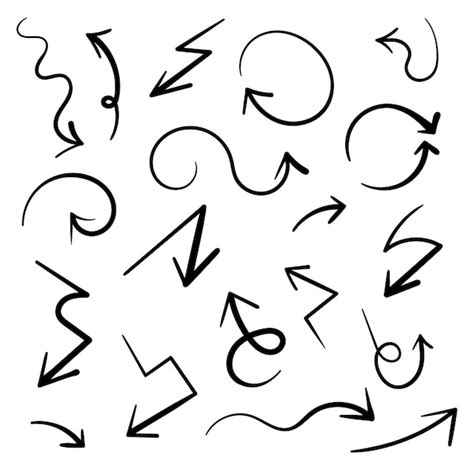 Premium Vector Hand Drawn Arrow Set Vector