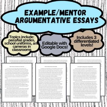 Example Argumenative Essays Differentiated Editable TPT