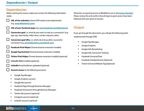 Dependencies Output Blitzmetrics