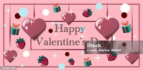 하트와 발렌타인 데이에 귀여운 분홍색 배너 벡터 템플릿입니다 공휴일에 대한 스톡 벡터 아트 및 기타 이미지 공휴일 귀여운 낮 Istock