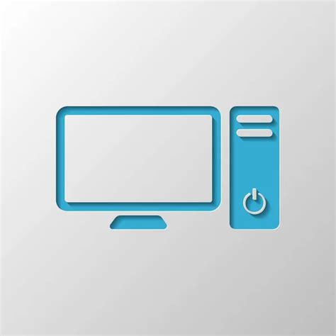 Personal Computer System Unit Monitor Keyboard Mouse White Flat Icon