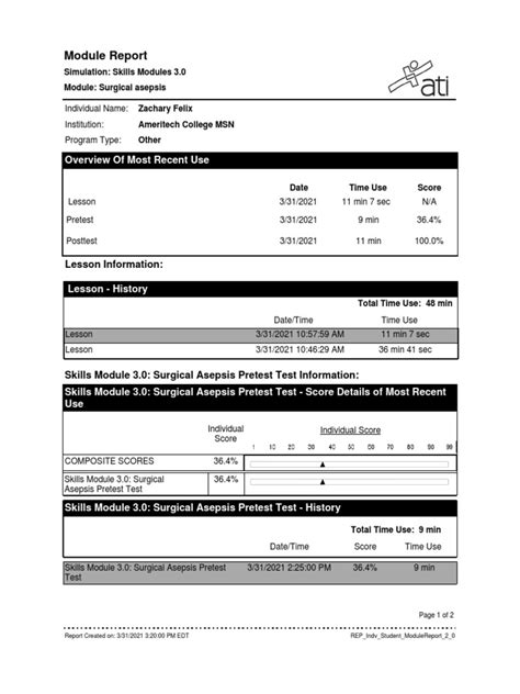 Surgical Asepsis Ati Pdf Medical Specialties Medicine