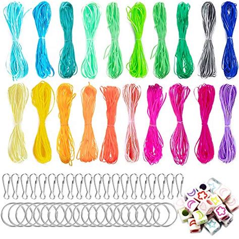 Gimp Scoubidou Strings Plastic Lacing Cord With Snap Clip Hooks And