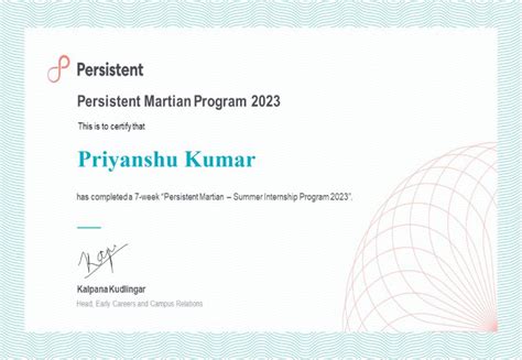 priyanshu kumar on linkedin persistent martinsummerinternship