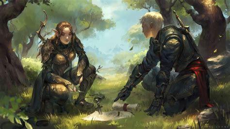 Elves Knight Fantasy Art Fantasy Weapon Pointed Ears Hd Wallpaper