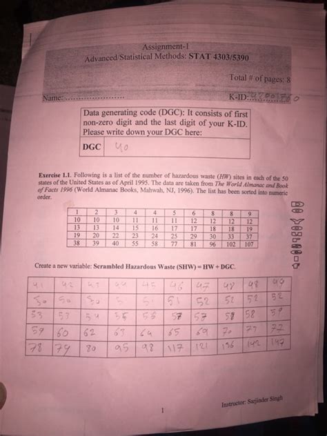 solved assignment 1 advanced statistical methods stat