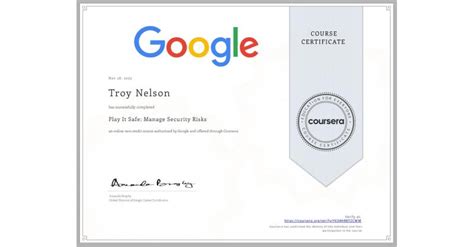 Troy Nelson On Linkedin Completion Certificate For Play It Safe Manage Security Risks