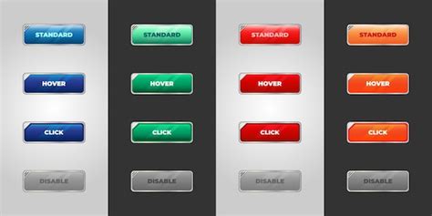 Premium Vector Vector Buttons Set