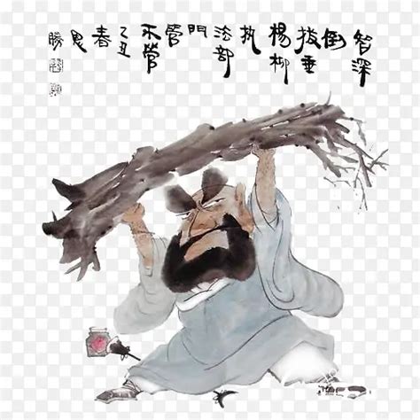 水墨风格鲁智深倒拔垂杨柳png图片素材下载图片编号ybpdjjpy 免抠素材网