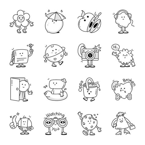 Doodle Characters Cute