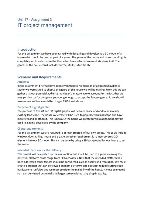 Unit 17 2d And 3d Graphics Assignment 2 Design Documentation Unit 17