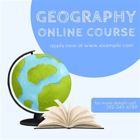 Geography Class Instagram Post Template Premium Editable Template