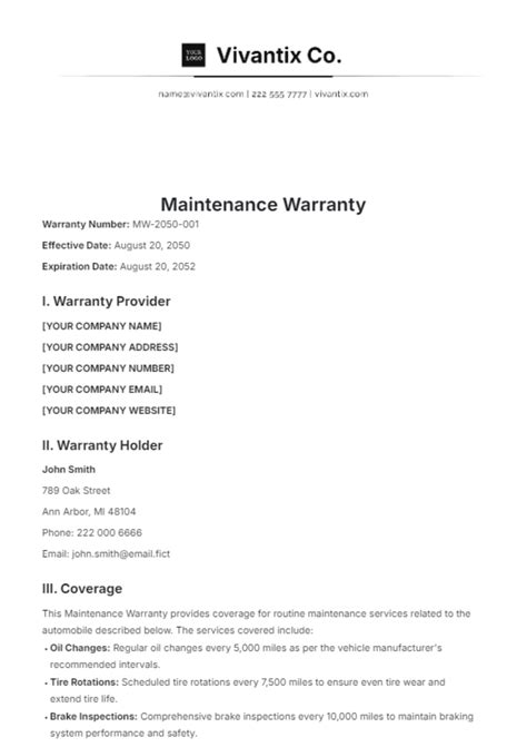 Free Warranty Templates To Edit Online And Print