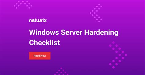 Windows Server Hardening Checklist