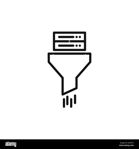 Data Filtering Icon Logo Sign Vector Outline In Black And White Color