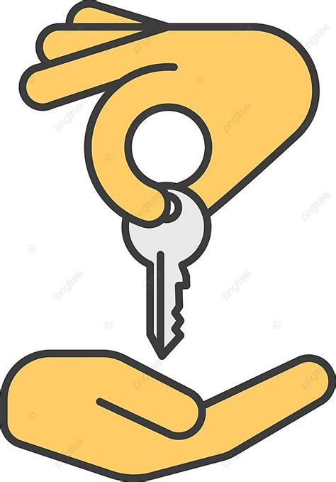 Color Icon Of One Hand Passing Key To Another Hand Vector Business Realtor Homeowner Png And