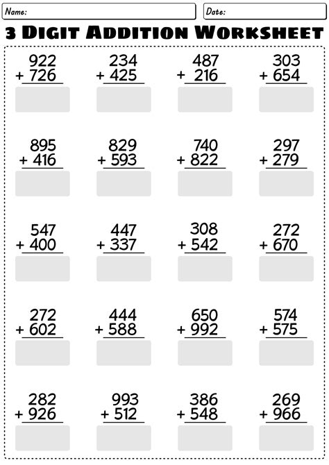 18 Three Digit Addition Worksheets Free Pdf At