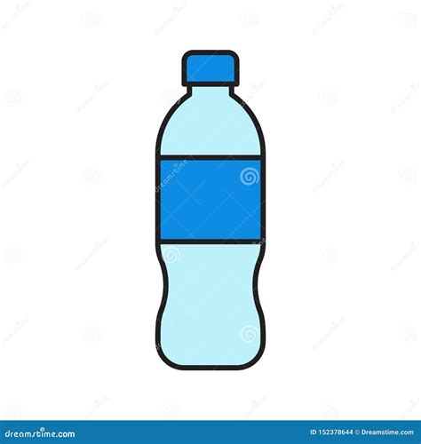 Plastic Bottle Vector Illustration Filled Style Editable Outline Icon Stock Vector