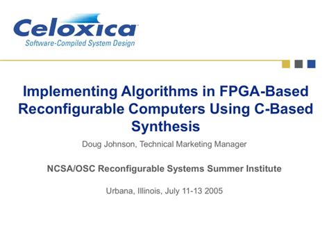 Implementing Algorithms In Fpga