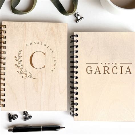 Laser Engraved Personalized Notebooks Etsy