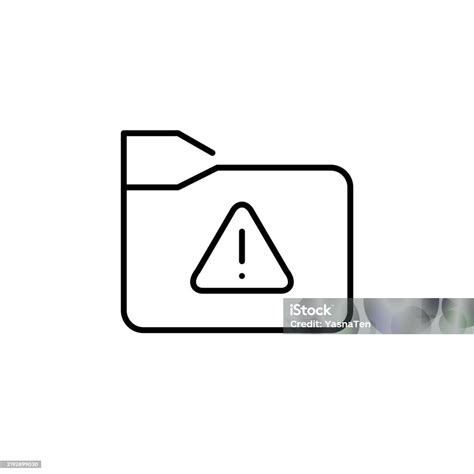 Folder With Critical Error Symbol Exclamation Mark In Triangle Immediate Attention Danger