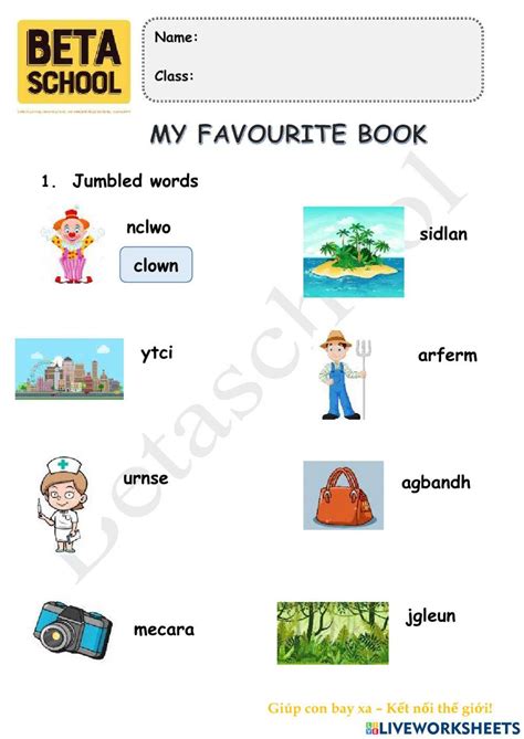 My Favourite Book Activity Live Worksheets