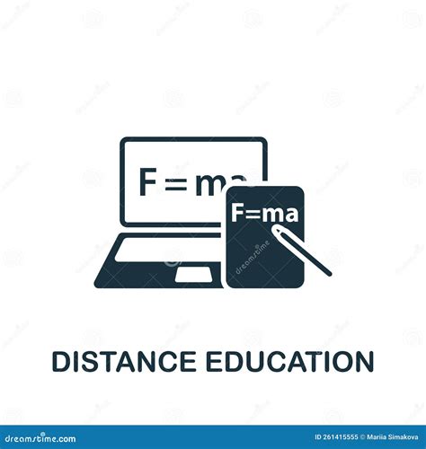 Distance Education Icon Monochrome Simple New Normality Icon For Templates Web Design And