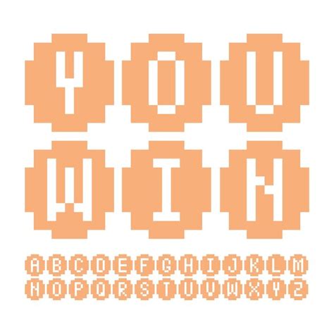 픽셀 아트 부드러운 갈색 글꼴 프레임 프리미엄 벡터