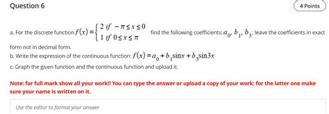 Solved Question 6a ﻿for The Discrete Function