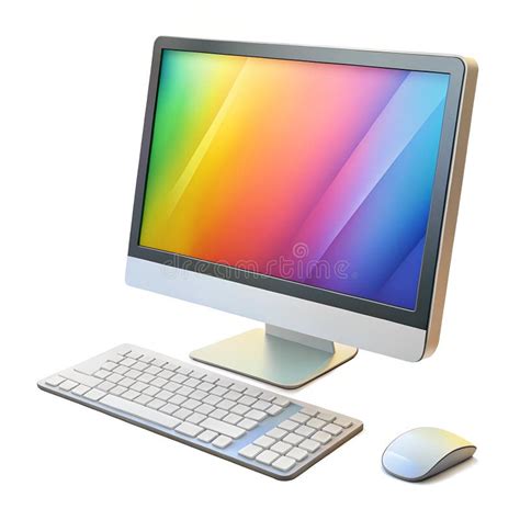 Desktop Workspace With A Computer Monitor Keyboard And Mouse For Productivity Stock