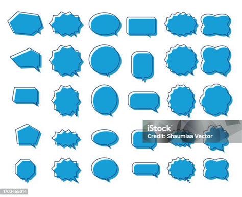 단순하고 평평한 말풍선 아이콘 디자인 세트 기포에 대한 스톡 벡터 아트 및 기타 이미지 기포 벡터 문자 Istock