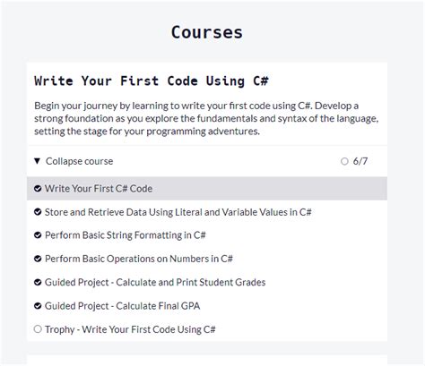 Write Your First Code Using C Trophy Write Your First Code Using