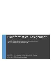 Bioinformatics Assignment 2017 Pdf Bioinformatics Assignment Due Friday Dec 1st At 5 Pm Drop