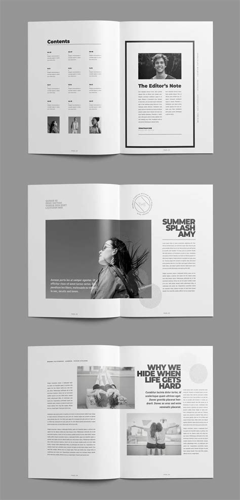 Minimal Magazine Design Template 28 Custom Pages 책 레이아웃 레이아웃 모바일 Ui 패턴