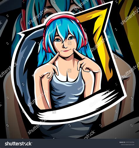 Gaming Logo Sexy Girl Character Gaming Shutterstock