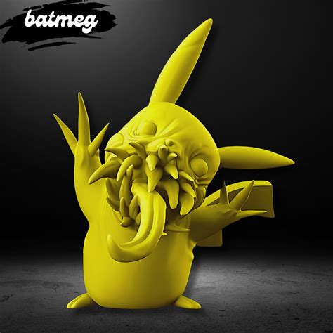 Pikachu Horror Figure Pokemon Stl File 3d Printing 3d Model Design Pikachu Statue Stl