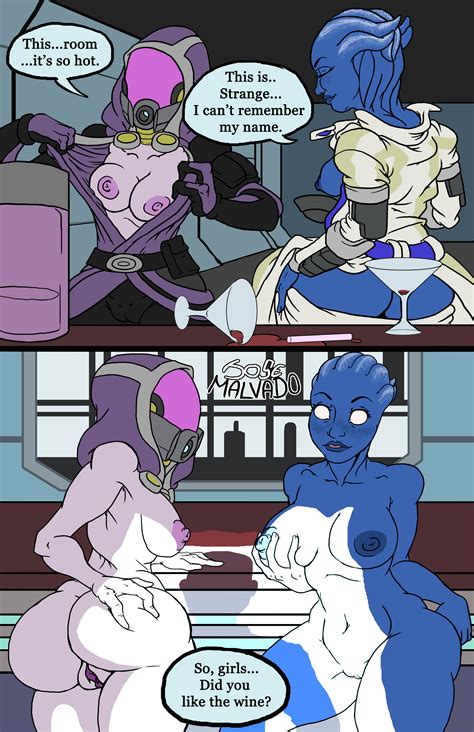 Rule 34 2girls Alien Asari Ass Big Ass Big Breasts Blue Skin Breasts