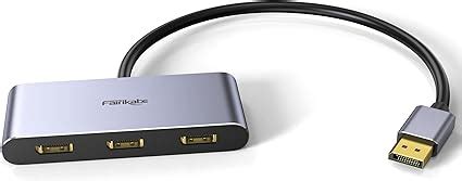 Amazon Com 3 Port DisplayPort 1 4 Splitter DisplayPort MST Hub Monitor Splitter Supports
