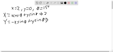solved rotation of axes determine the xy coordinates of the given point