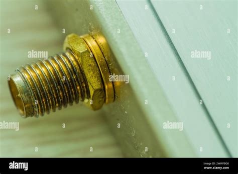 Closeup Of Single Wifi Coaxial Connection Plugs Used For Wifi Antenna On Personal Computers