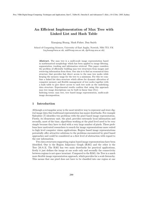 Pdf An Efficient Implementation Of Max Tree With Linked List And Hash