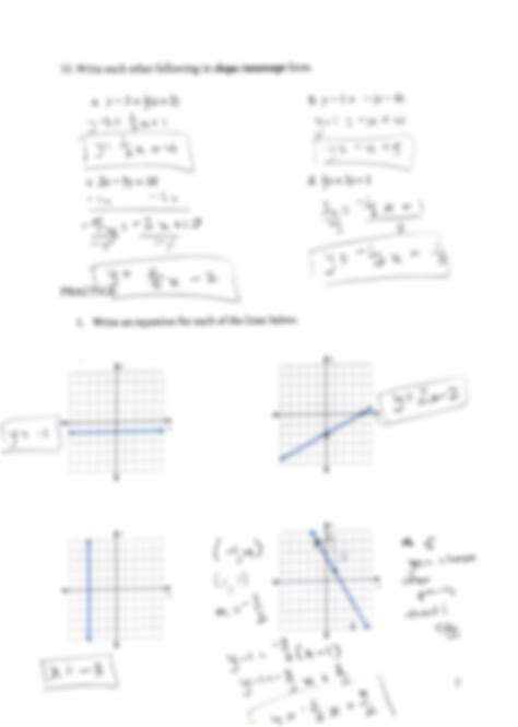 SOLUTION Finding Equation Of Lines Given Graphs Notes And Practice Studypool