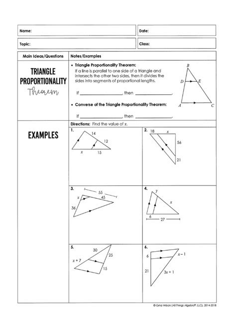 Triangle Proportionality Theorem Part 1 Pdf
