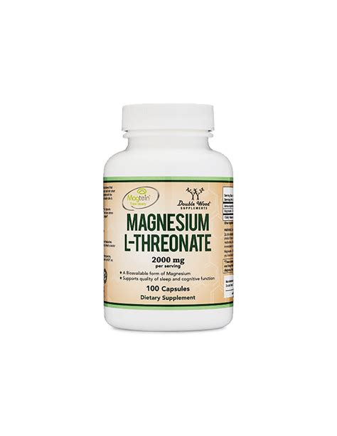 Магнезий Л-треонат капсули x 100 бр Дабъл Ууд | Magnesium L-threonate ...
