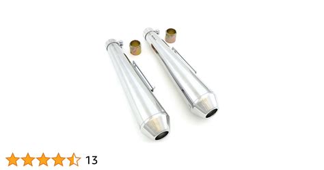 2 Pack Mufflers With Clamps 2 Pack 17 Inch Chrome Reverse Cone Mufflers